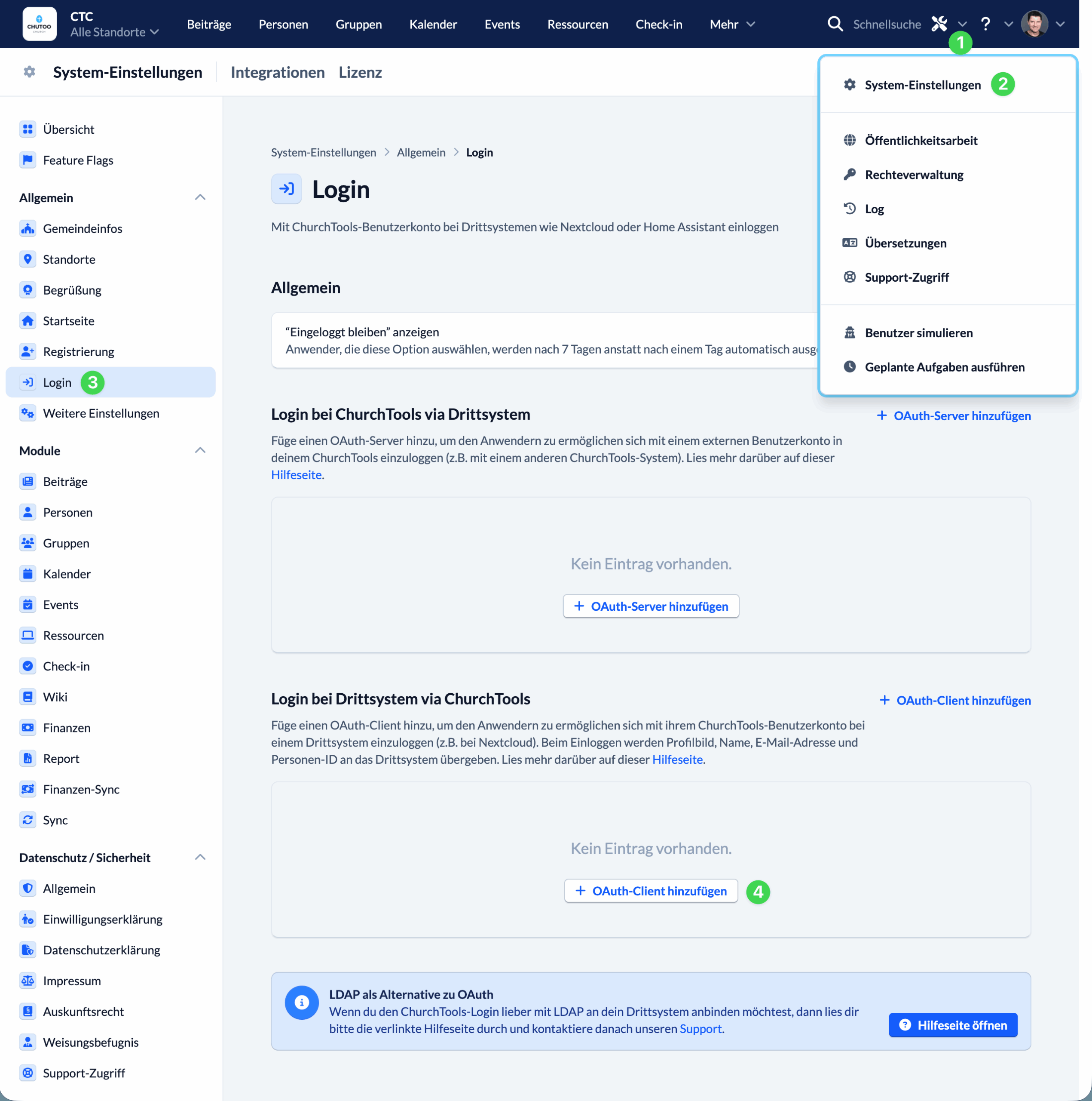 OAuth-Login via ChurchTools bei Nextcloud – ChurchTools Academy