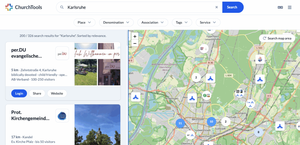 How to find (my) church with the Finder? – ChurchTools Academy