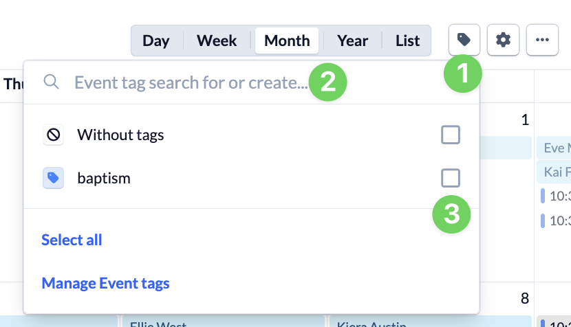 How to filter for appointment tags? – ChurchTools Academy